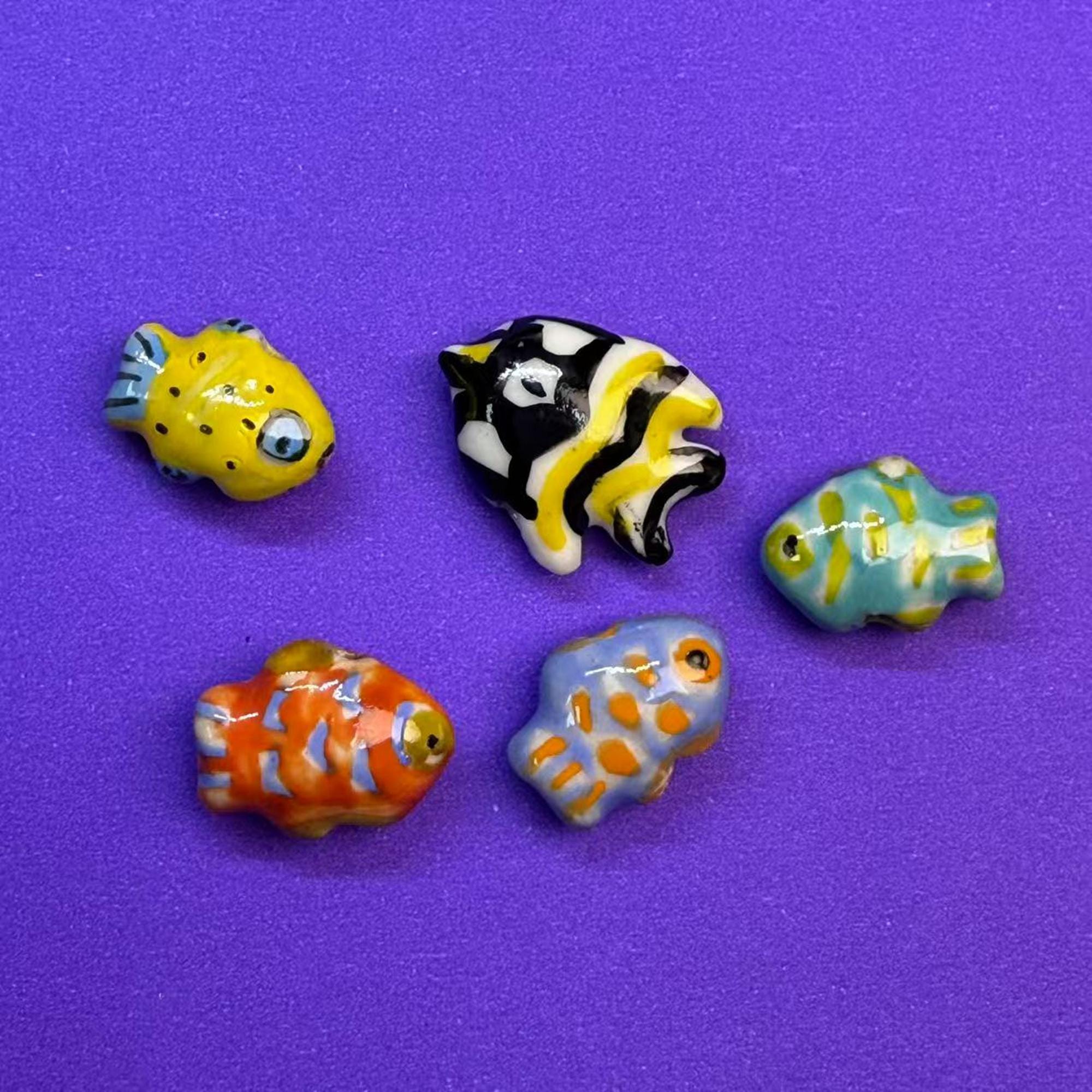 Colorful Ceramics Fish Beads, Sea Life Bead, Ocean Bead, Marine Bead ...