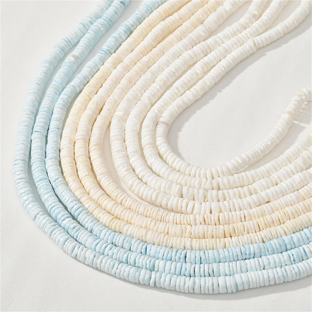 Natural Mother of Pearl Shell Beads Full Strands, Natural Flat Round ...
