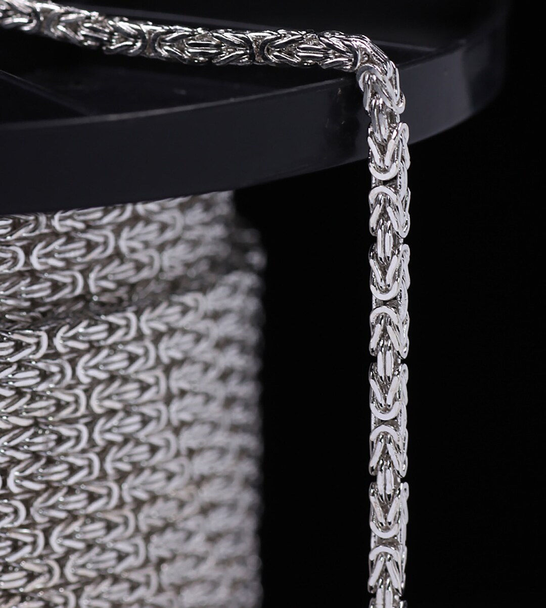 Sterling Silver Byzantine Emperor Chain, Bail Chain for Jewelry Making ...