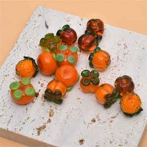 Crystal Glass Orange Beads, Glaze Persimmon Bead, Fruit Bead, Fodd Bead ...