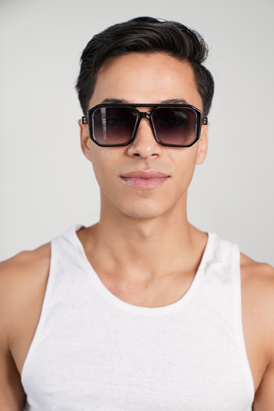 Popping Black Gradient Tint And Frame Sunglasses Etsy