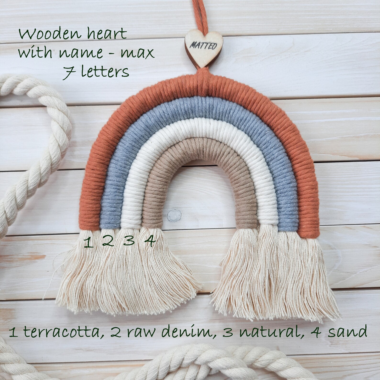 Rainbow Macrame Custom Colors Personalised Kids Room Decor - Etsy