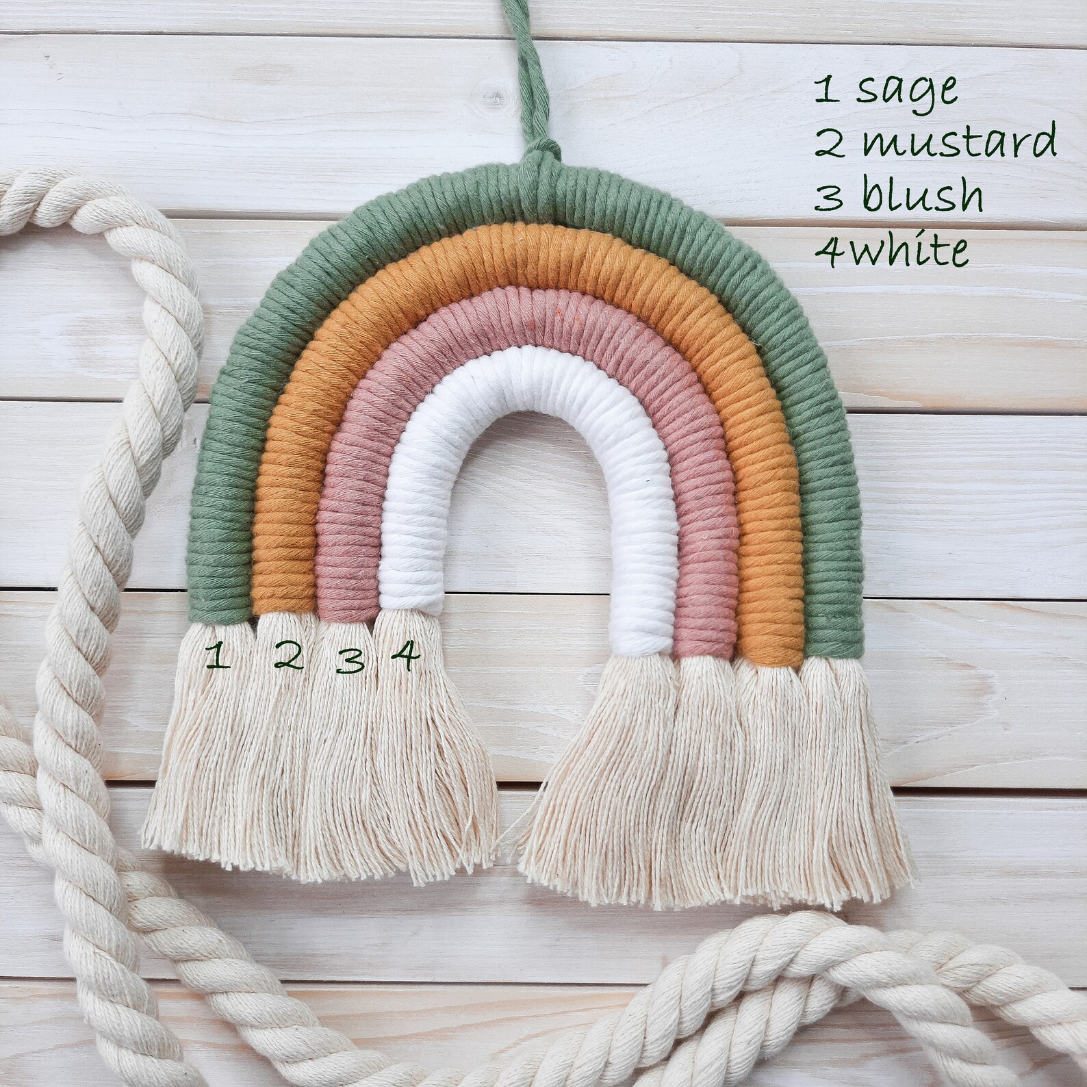 Rainbow Macrame Custom Colors Personalised Kids Room Decor - Etsy