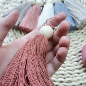 Tassel Keychain Bag Charm Boho Car Accessories Key Clip Car Key Chain ...