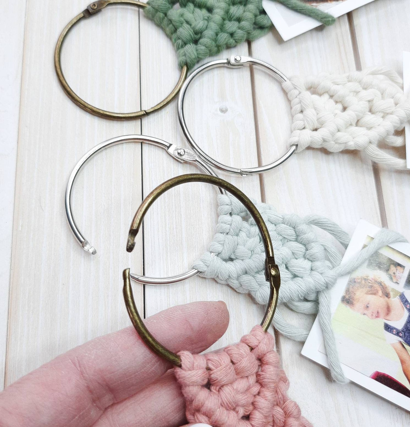 Macrame Photo Holder, Picture Frame, Car Mirror Hanging, Polaroid ...