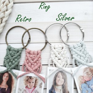 Macrame Photo Holder, Picture Frame, Car Mirror Hanging, Polaroid ...