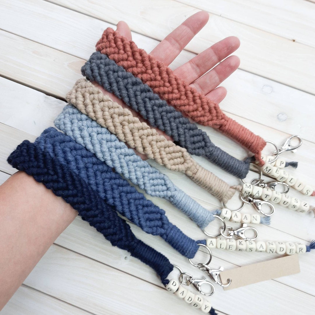 Custom Lanyard Name Key Chain Bridal Shower Gift Macrame - Etsy
