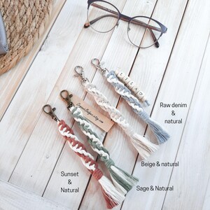 Twisted Macrame Keychain Personalized Keyring Name Key Chain Handmade ...