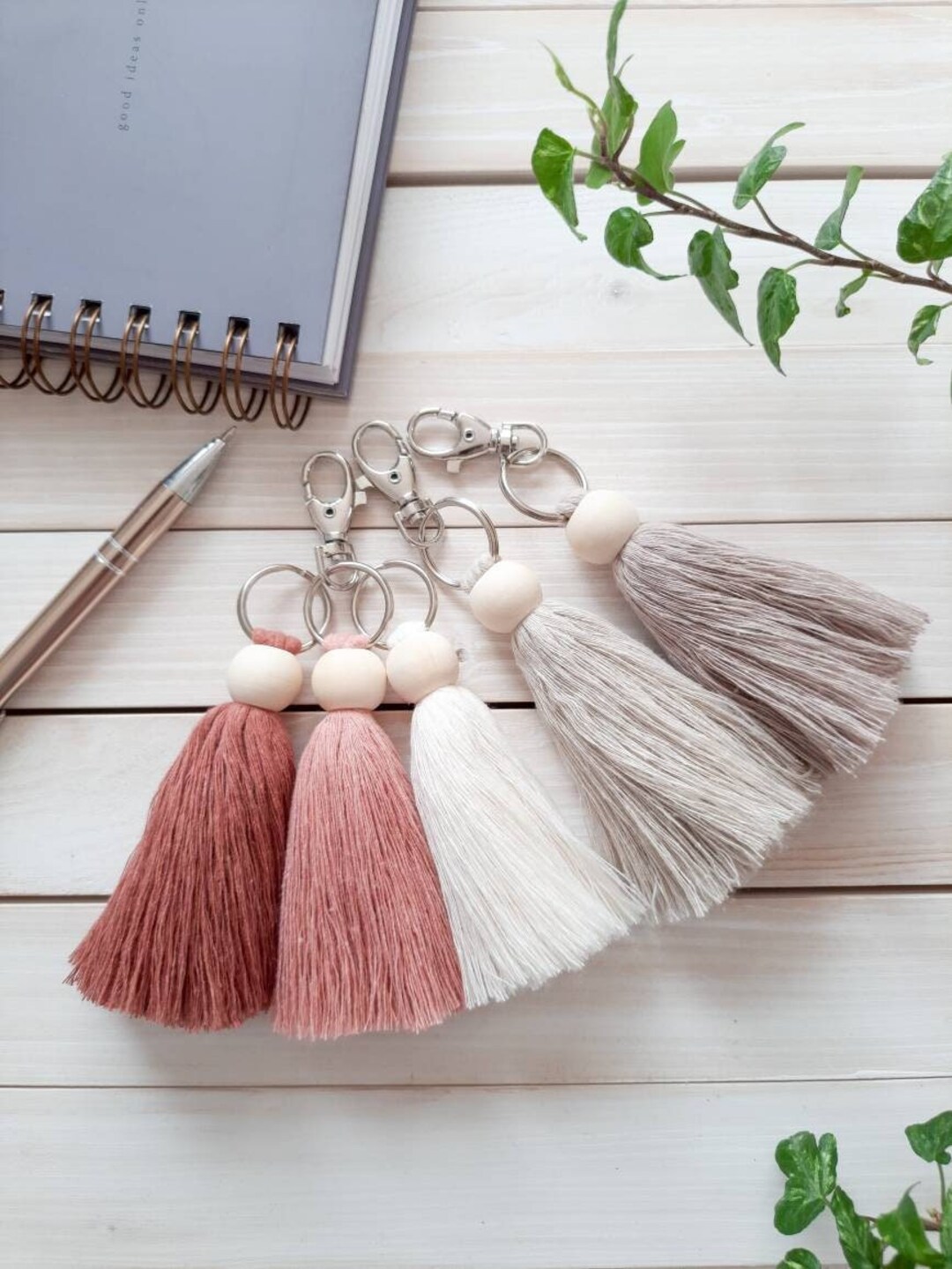 Macrame Tassel Key Chain, Interior Car Decor, Bag Charm, Boho Car ...