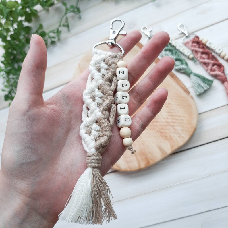 Custom Colors Macrame Keychain Bridesmaid Gifts Boho - Etsy