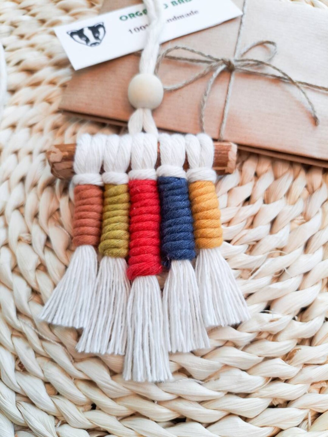 Car Mirror Decor Tiny Macrame Review Mirror Charm Mini Wall Hanging Car ...