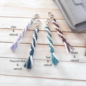 Twisted Macrame Keychain Personalized Keyring Name Key Chain Handmade ...