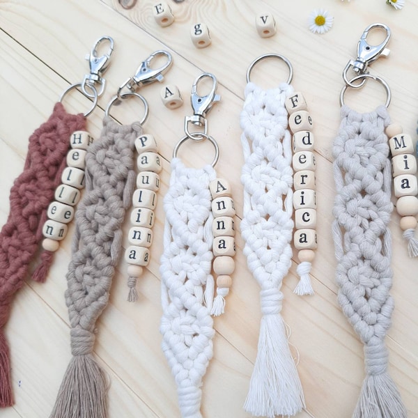 Macrame Key Chain - Etsy