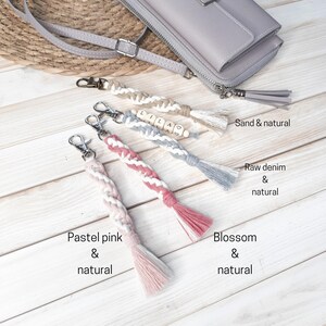 Twisted Macrame Keychain Personalized Keyring Name Key Chain Handmade ...