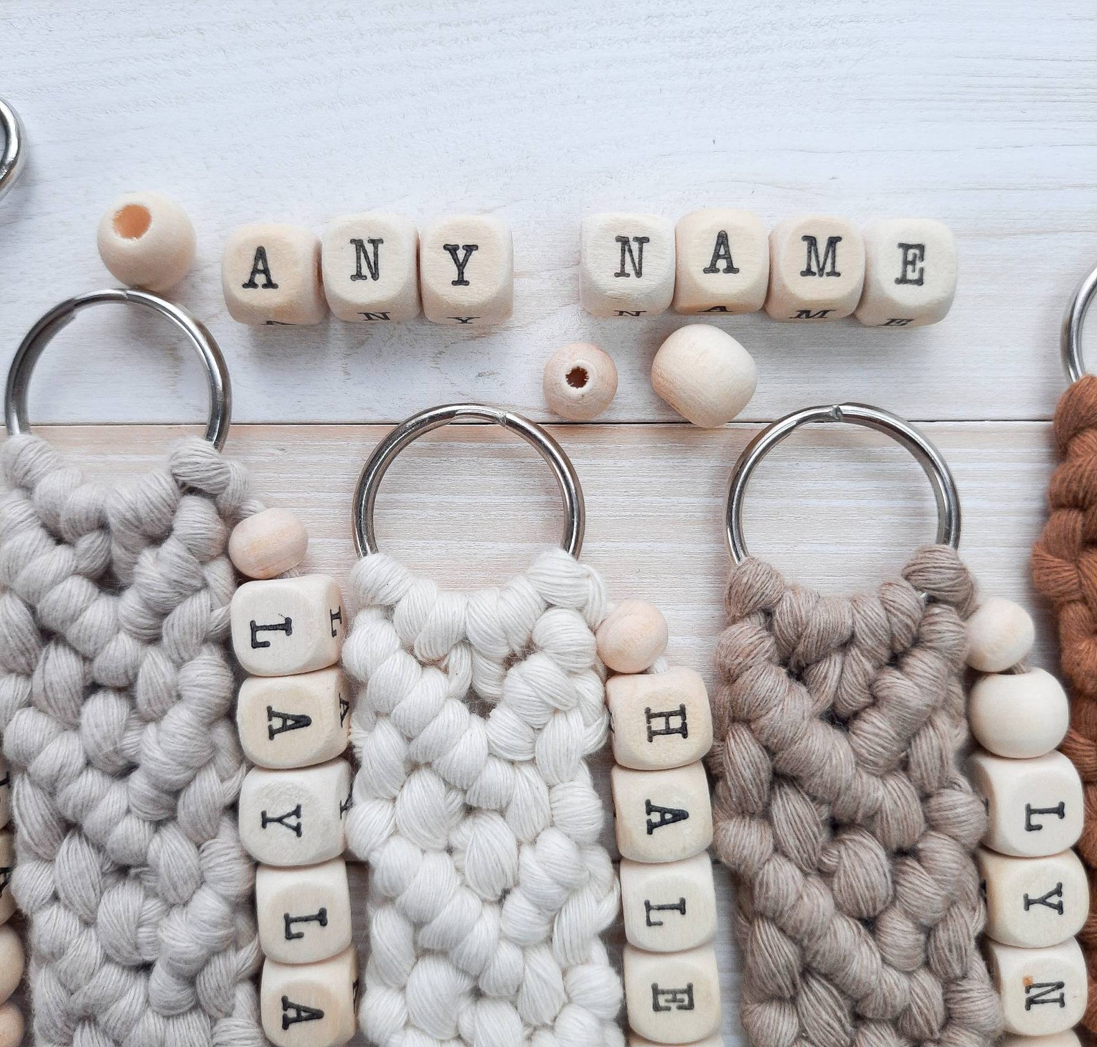 Macrame Keychain With Name Customized Keychain - Etsy