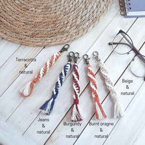 Twisted Macrame Keychain Personalized Keyring Name Key Chain Handmade ...