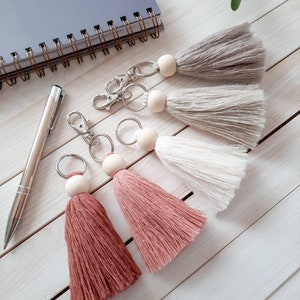 Tassel Keychain Bag Charm Boho Car Accessories Key Clip Car Key Chain ...