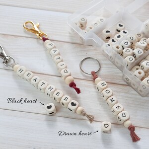 Name Tag Keychain, Wooden Bead Name, Personalized Gift, End of School ...