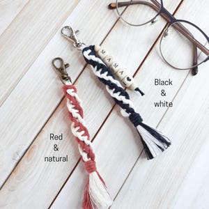 Twisted Macrame Keychain Personalized Keyring Name Key Chain Handmade ...