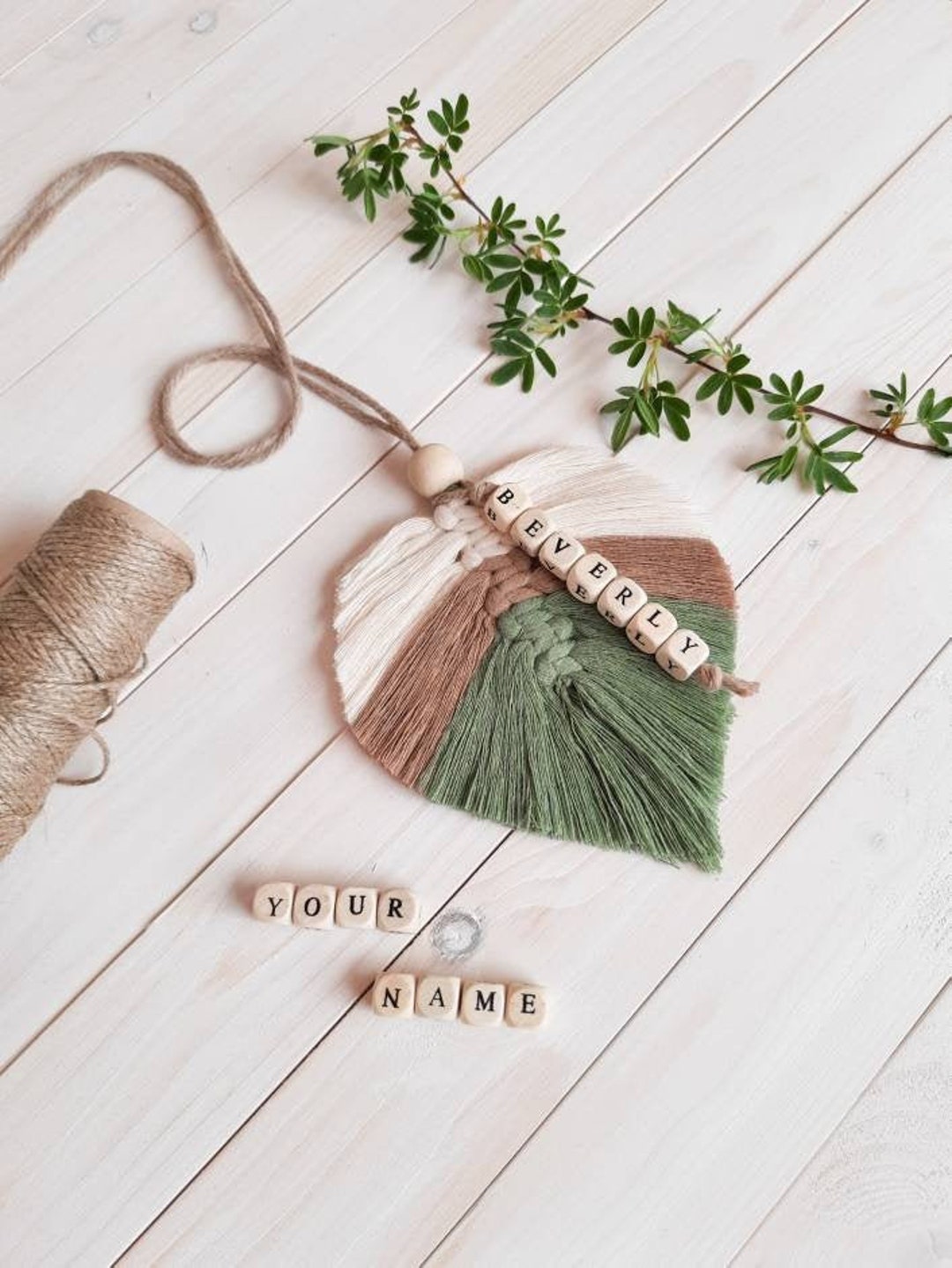 Car Mirror Decor Personalized Gifts Macrame Feathers Hanging Car ...