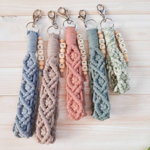 Custom Key Chains Macrame Wristlet Personalized Key Fob Cute - Etsy