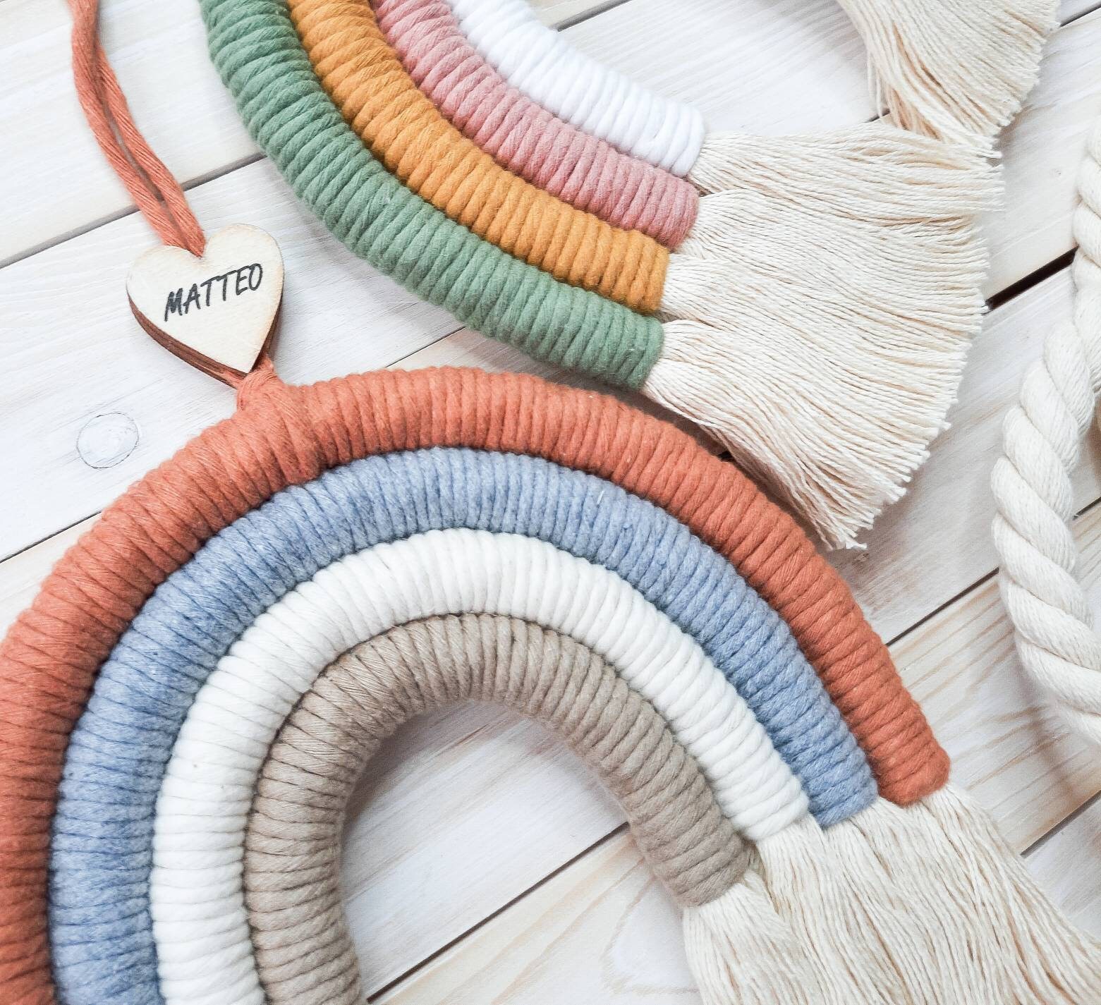 Rainbow Macrame Custom Colors Personalised Kids Room Decor | Etsy