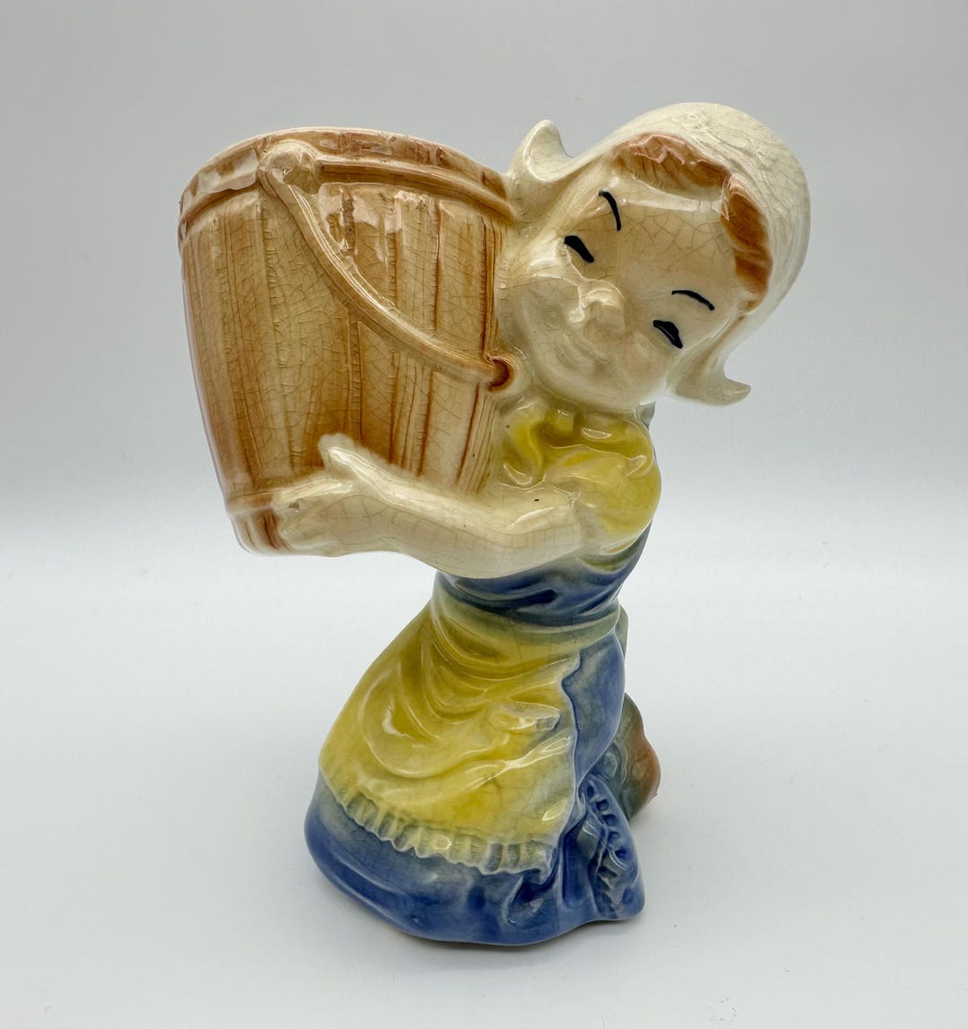 Vintage Royal Copley Dutch Girl Planter - Dutch Girl in Hat and Clogs ...