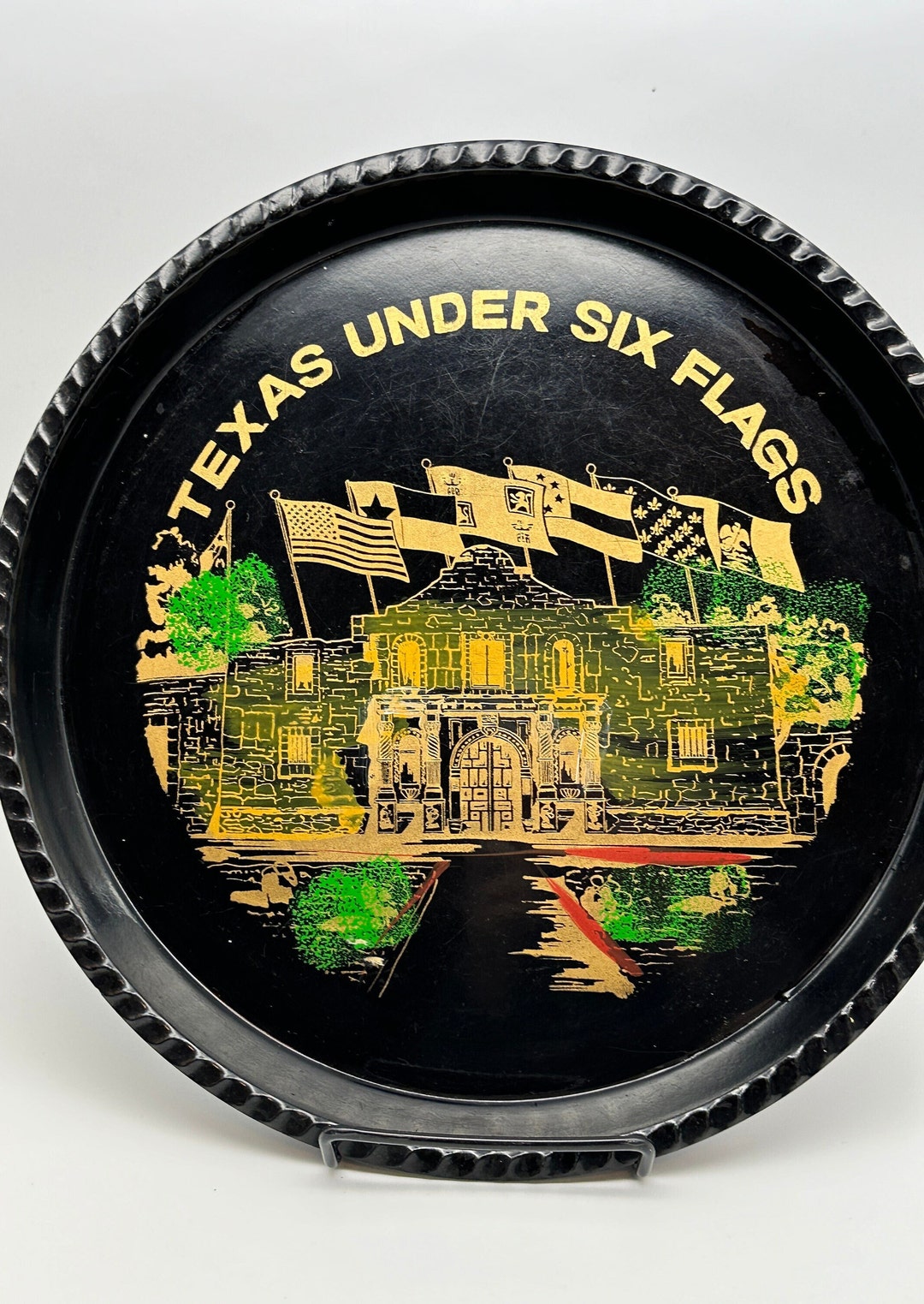 Vintage Plastic texas Under Six Flags Drink Tray Barware With the Alamo ...