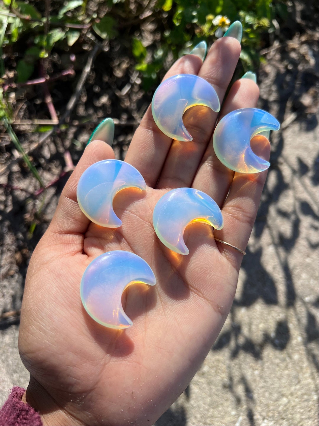 Opalite Cresent Moon | Opalite - Crown Chakra - Reiki - Energy Healing ...