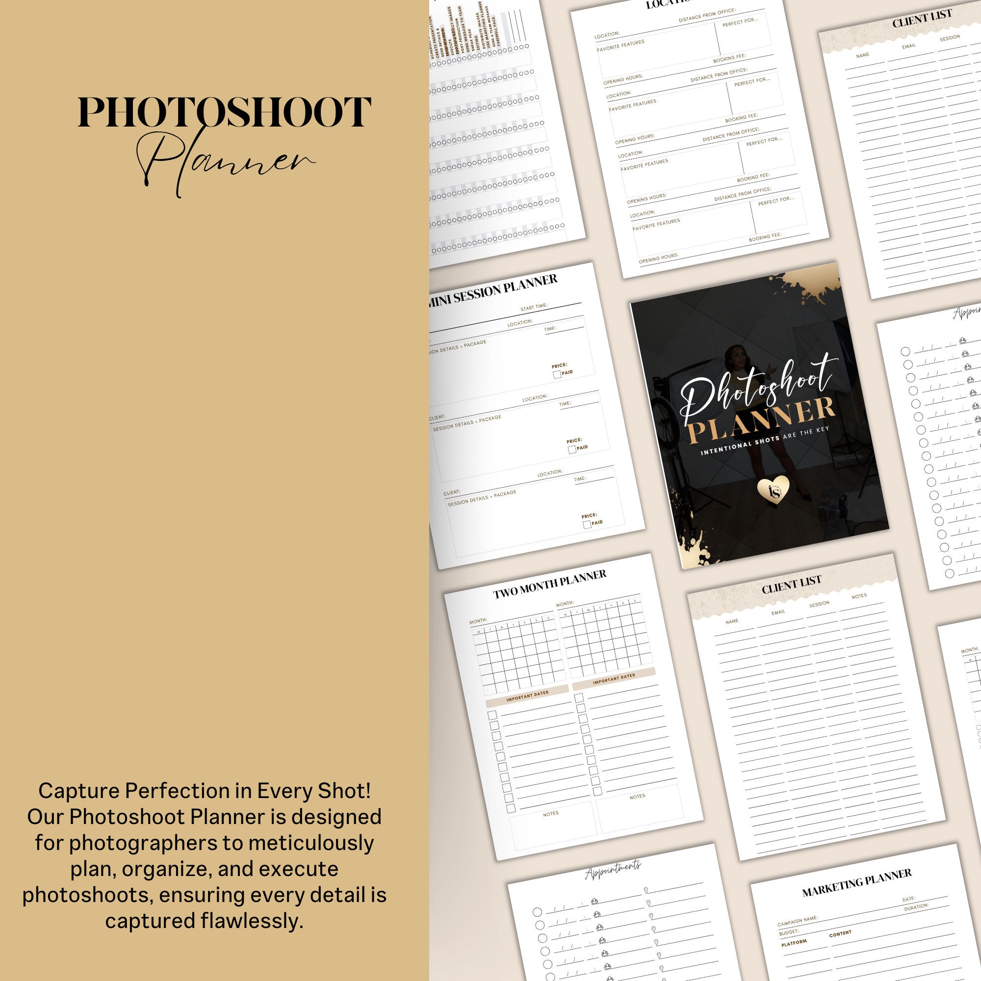 Photographers Printable Planner | Photography Business & Session Plan ...