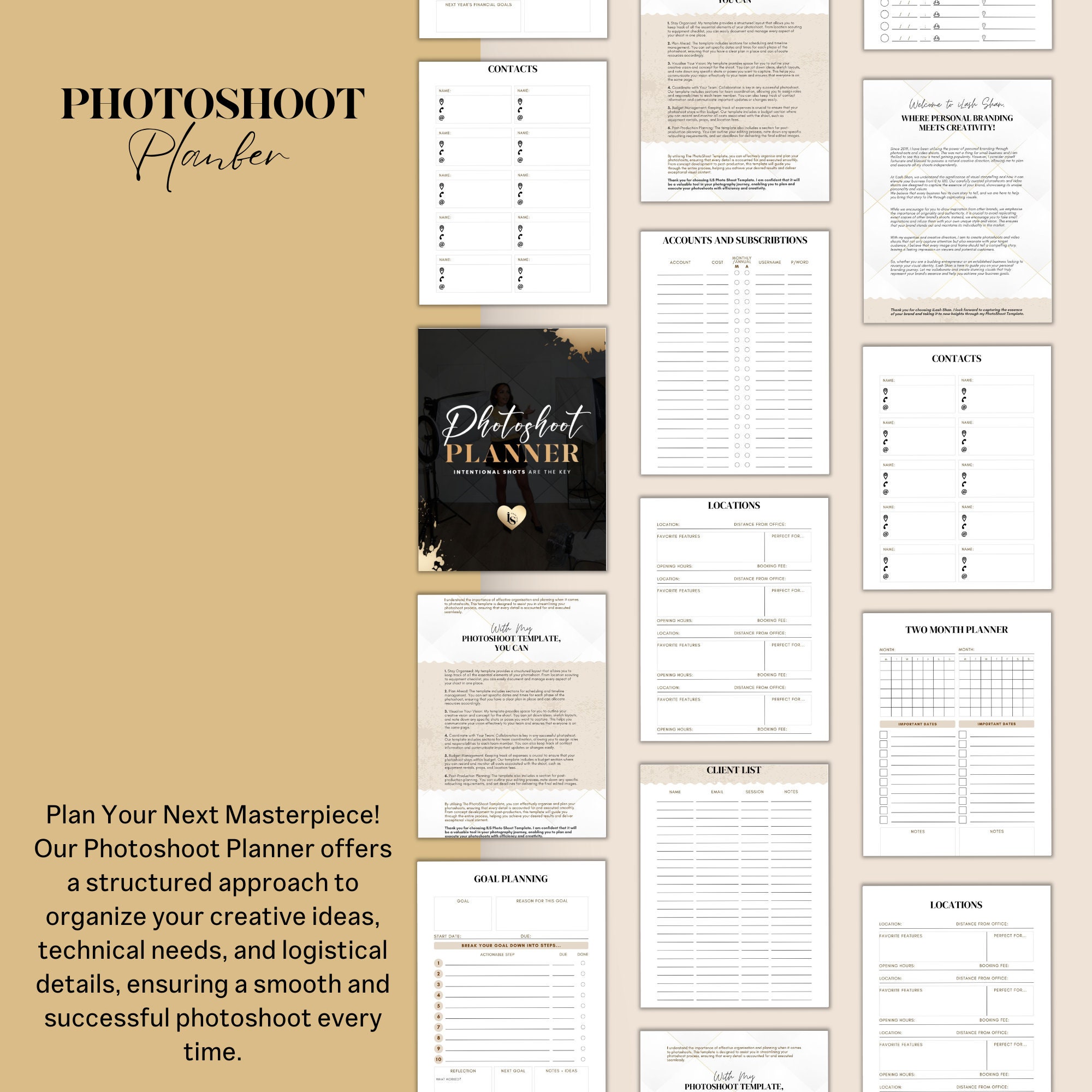Photographers Printable Planner | Photography Business & Session Plan ...