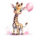 Cute Watercolor Giraffe Clipart Bundle, 16 High-quality Pngs, Nursery ...