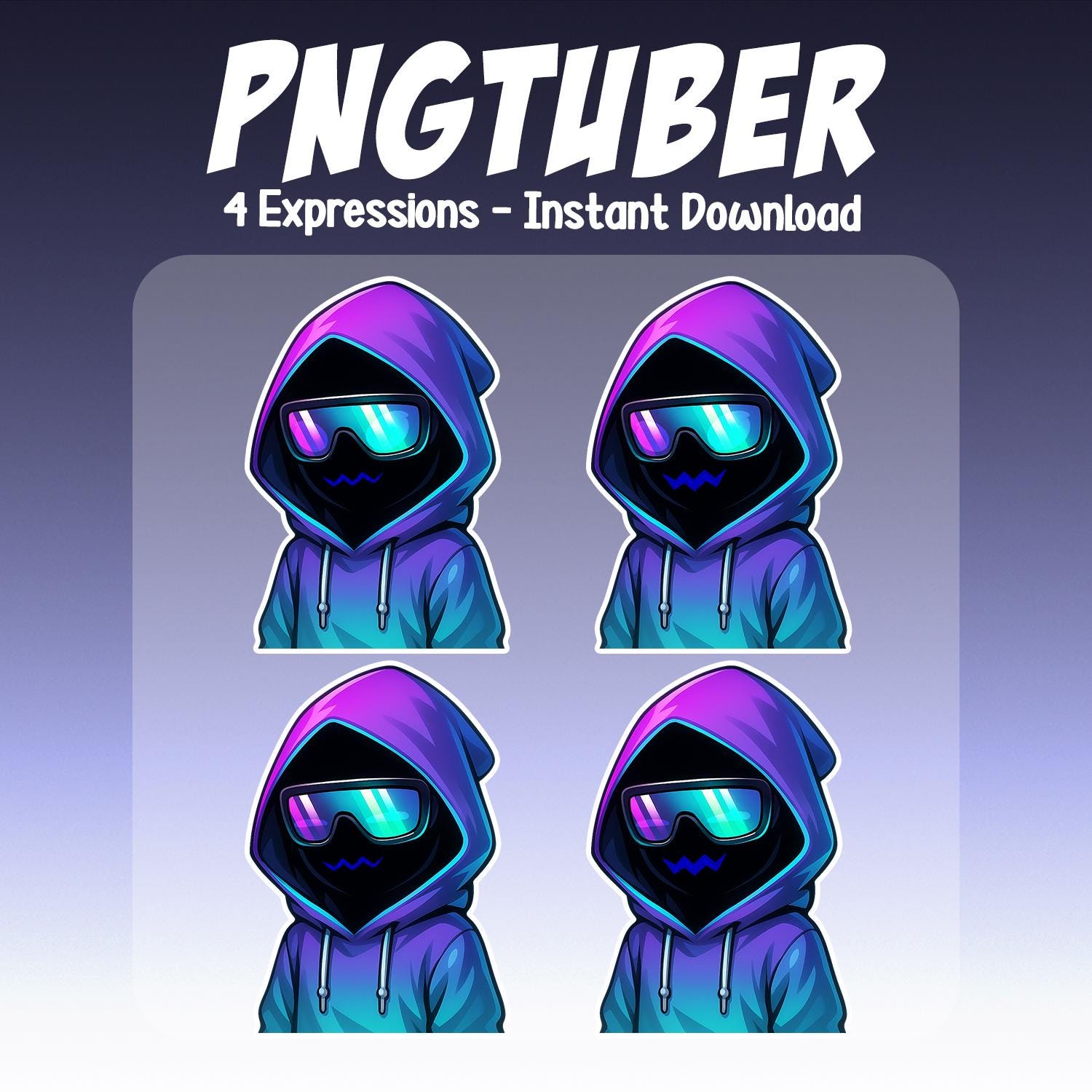 Neon Hoodie Boy Pngtuber - Neon Void Creepy Animated Vtuber Stream 4 ...