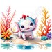Watercolor Cute Axolotl Clipart Bundle, 12 High-quality Pngs, Wall Art ...