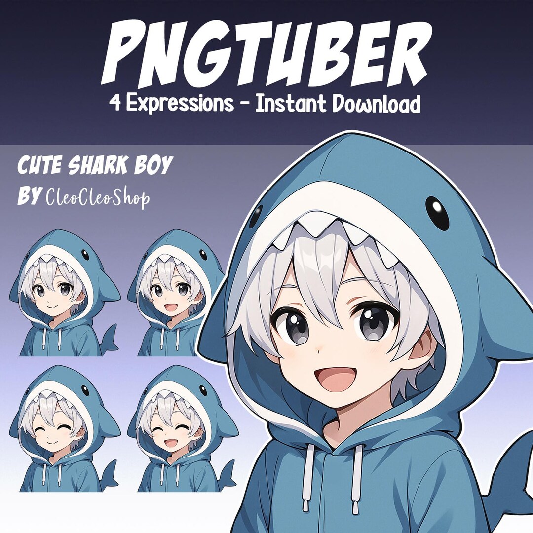 Cute Shark Boy PNGtuber - Transmissão animada de Cute Shark Boy ...