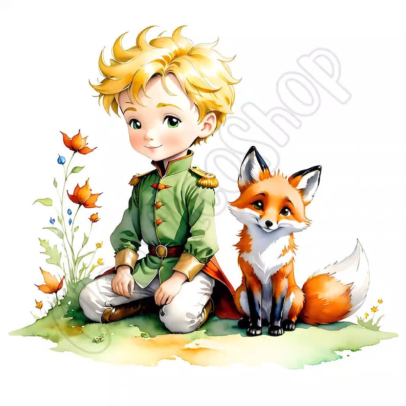 Watercolor Cute Little Prince Clipart Bundle, 12 High-quality Pngs ...