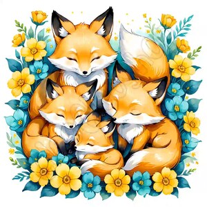Cute Watercolor Fox Clipart Bundle, 14 High-quality Pngs, Nursery Decor ...
