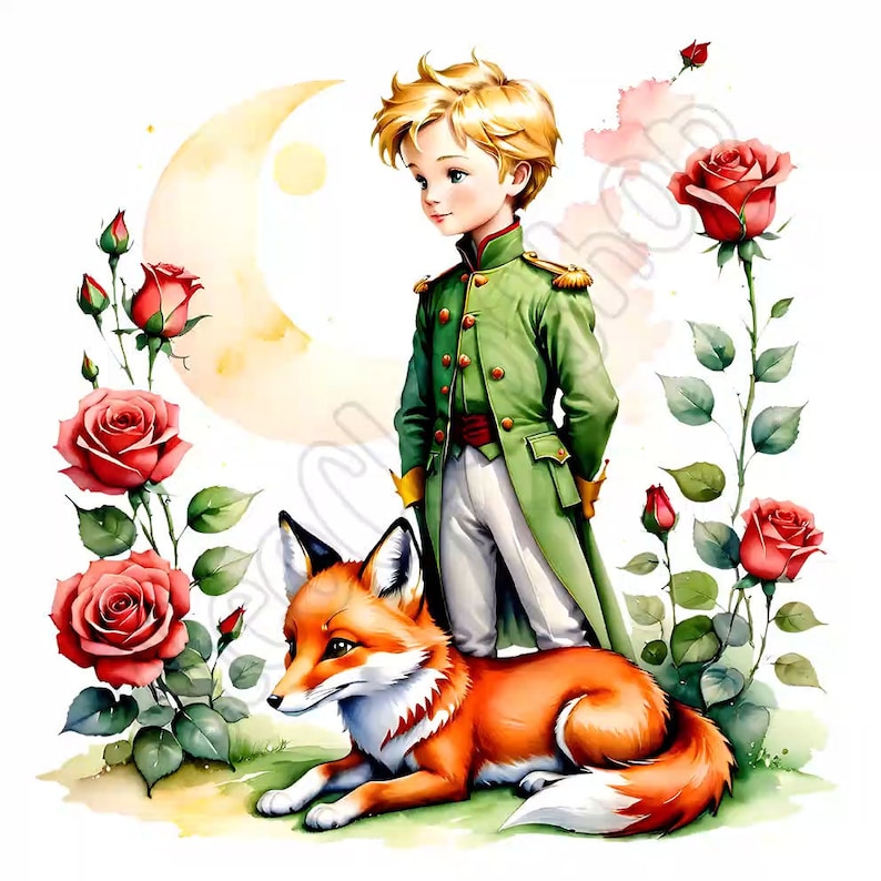 Watercolor Cute Little Prince Clipart Bundle, 12 High-quality Pngs ...