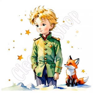 Watercolor Cute Little Prince - Clipart Bundle, 12 High-quality Pngs ...