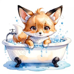 Cute Watercolor Fox Clipart Bundle, 14 High-quality Pngs, Nursery Decor ...