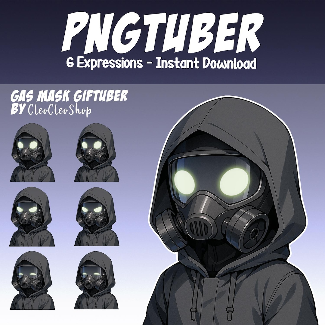 Man in the Gas Mask Pngtuber - Hazard Guy Animated Vtuber Stream - 4 ...