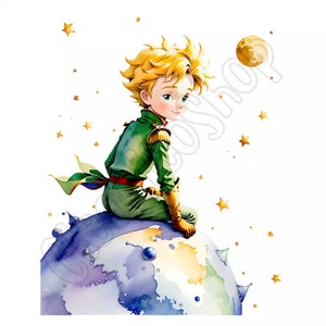 Watercolor Cute Little Prince - Clipart Bundle, 12 High-quality Pngs ...