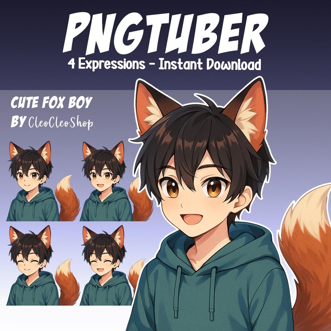 Cute Red Fox Boy Pngtuber - Red Fox Cute Boy Animated Pngtuber Stream ...