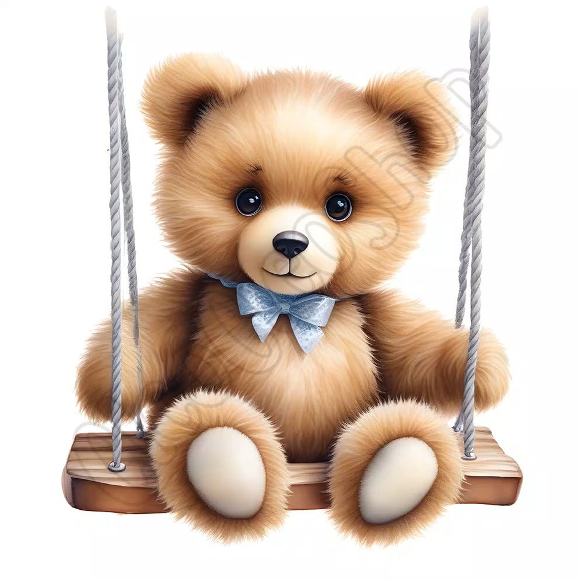 Watercolor Cute Teddy Bear Clipart Bundle, 18 High-quality Pngs, Wall ...