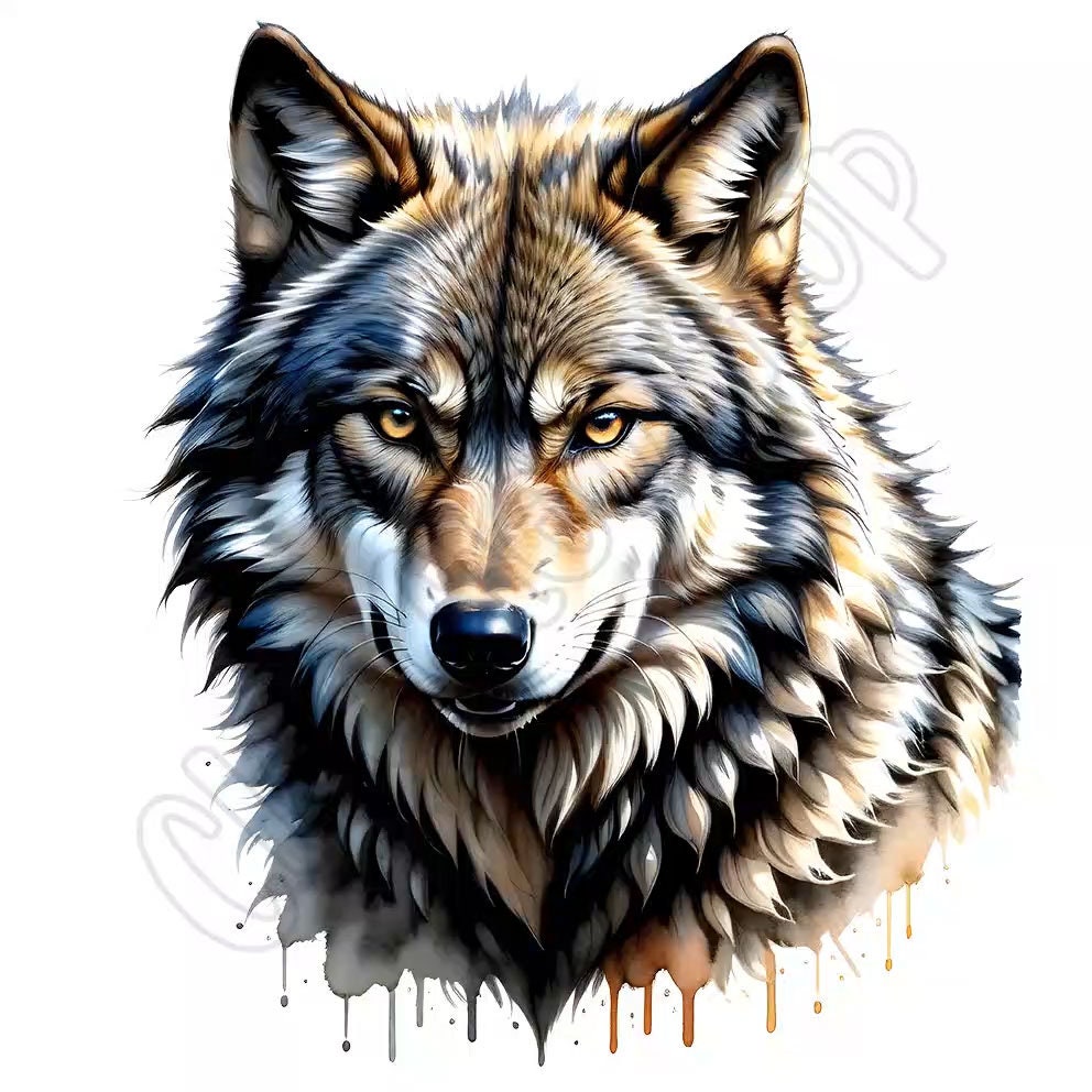 Angry Wolf Clipart Bundle, 12 High-quality Pngs, Wall Art, Paper Craft ...