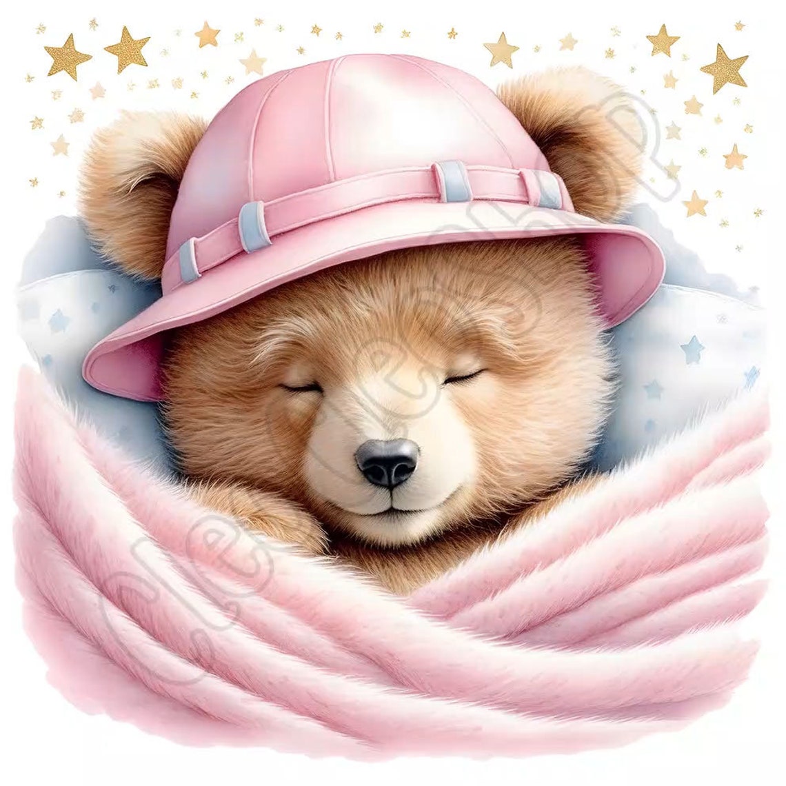 Watercolor Cute Teddy Bear Clipart Bundle, 18 High-quality Pngs, Wall ...