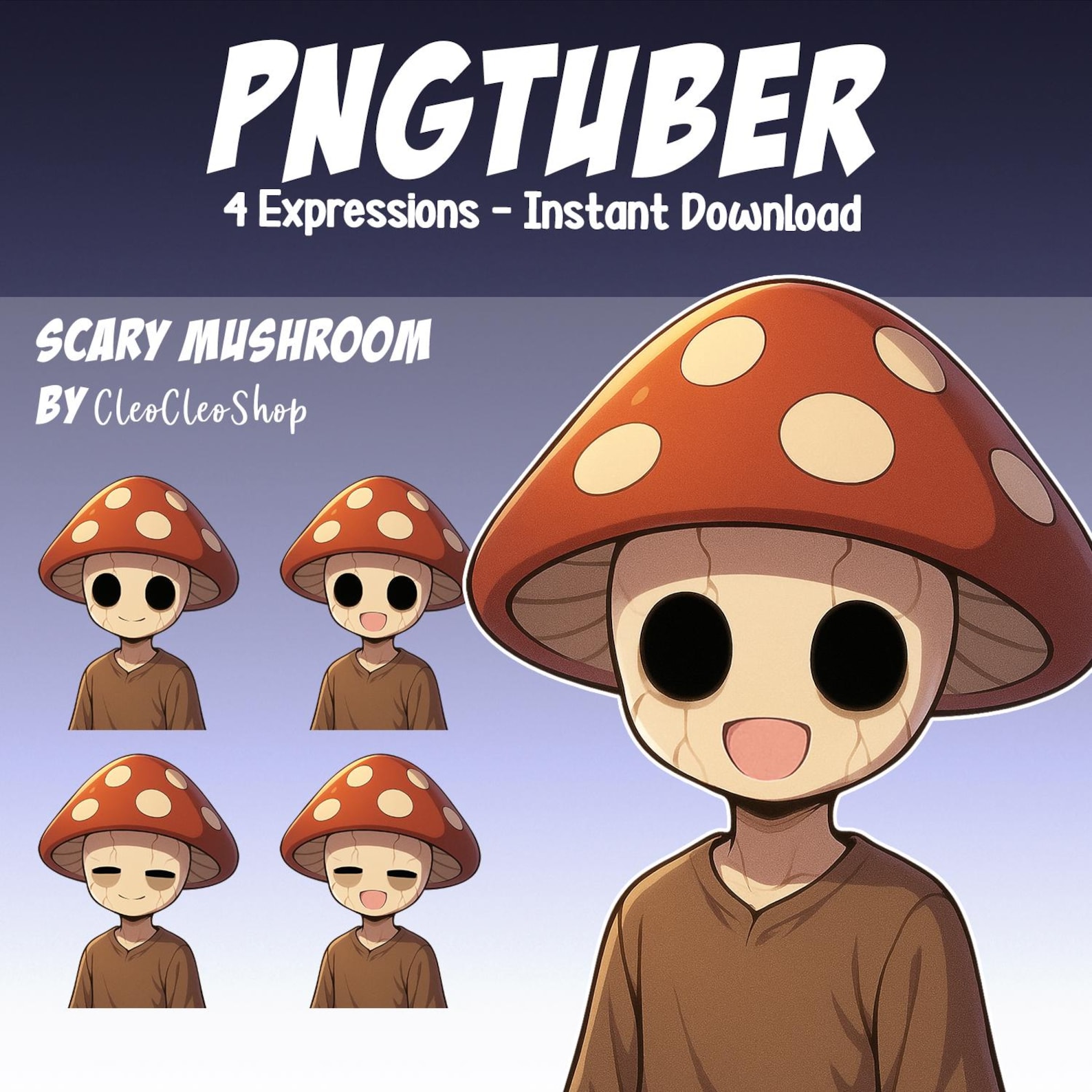 Spooky Mushroom Boy Pngtuber - Creepy Mushroom Animated Vtuber Stream ...