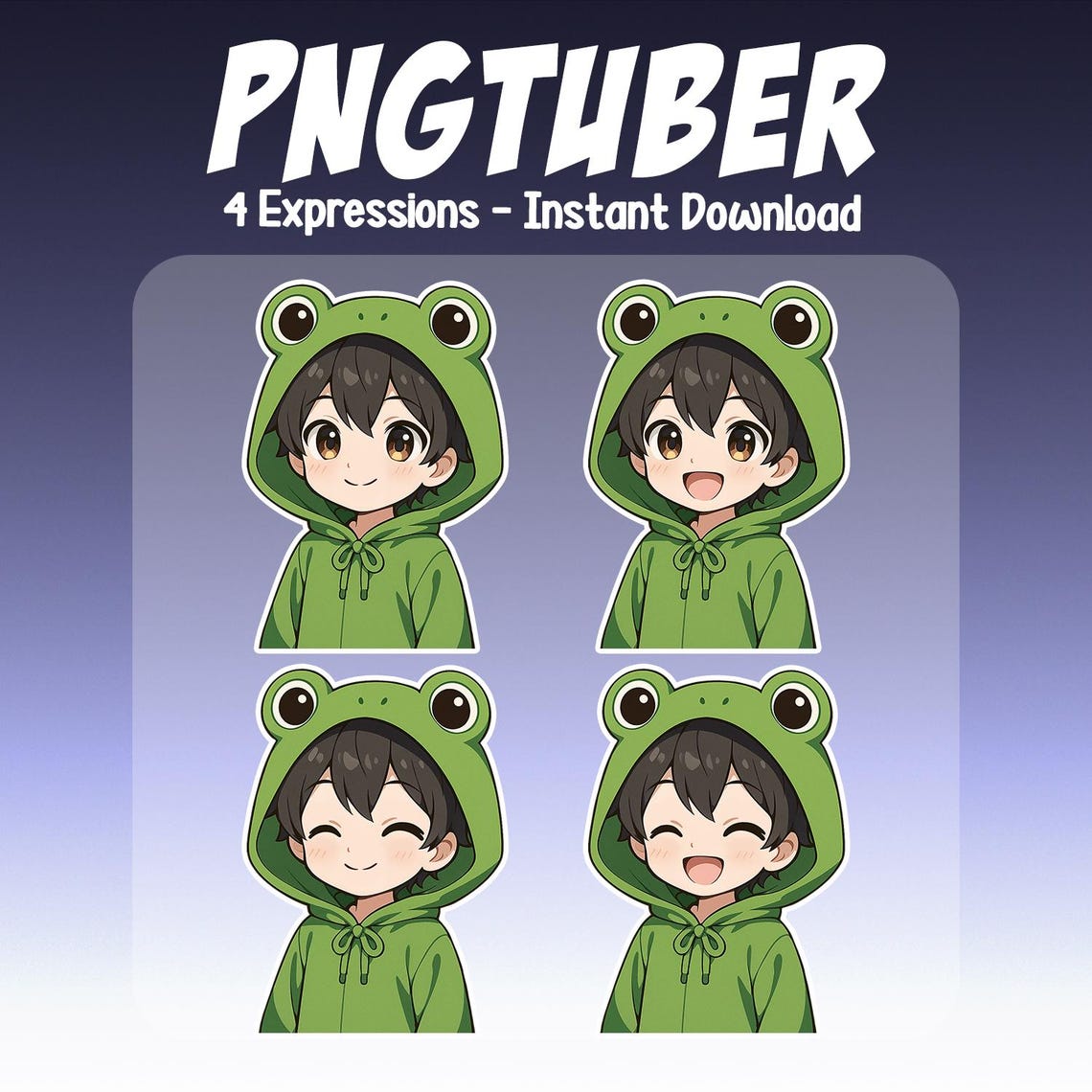 Cute Frog Boy Pngtuber - Cute Green Frog Boy Animated Pngtuber Stream ...