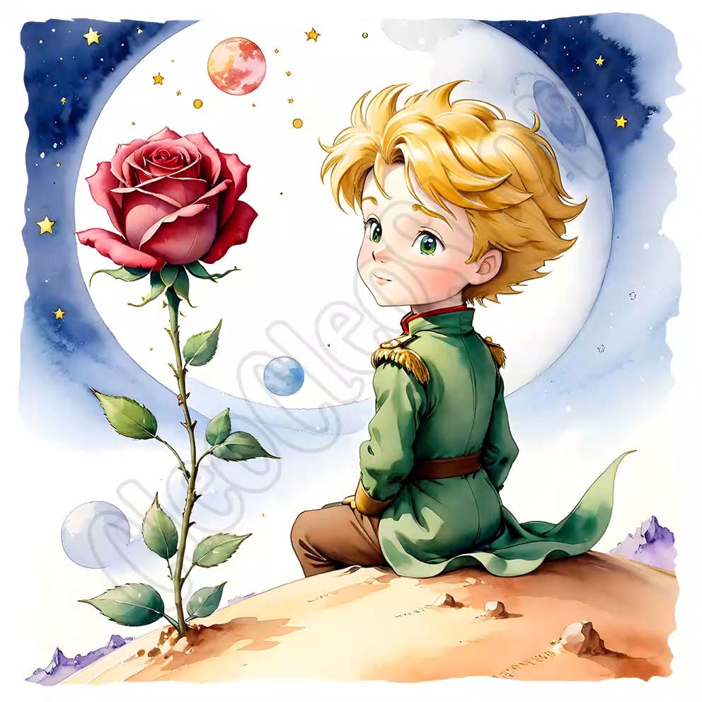 Watercolor Cute Little Prince Clipart Bundle, 12 High-quality Pngs ...