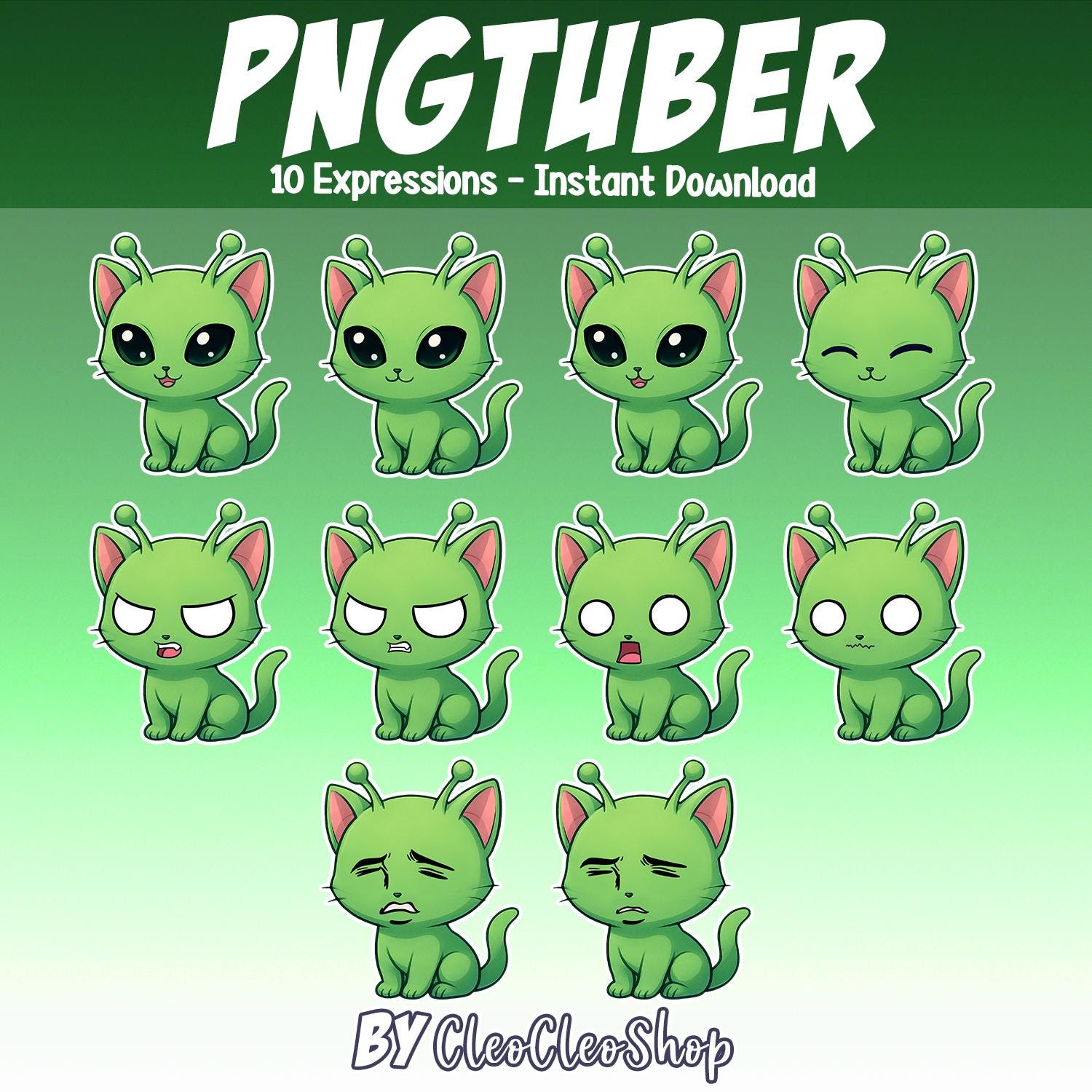 Cute Alien Kitty Cat Pet Pngtuber - Animated Vtuber Stream 10 ...
